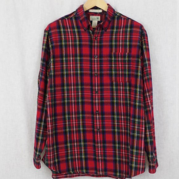 L.L. Bean | Shirts | Mens Ll Bean Scotch Plaid Cotton Flannel Shirt Large 2286 | Poshmark